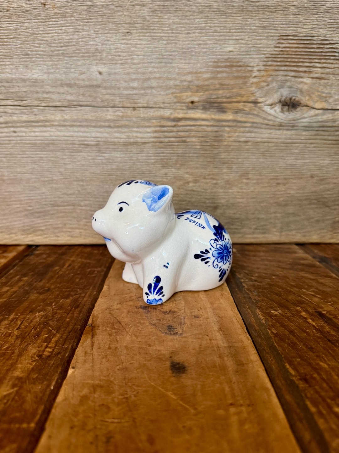 Vintage Piggy Bank, Vintage Delft Pig Bank, Delft Holland, Hand Painted ...