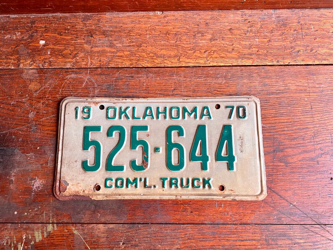 Vintage License Plate, 1970 Oklahoma License Plate, Vintage Car Tag ...