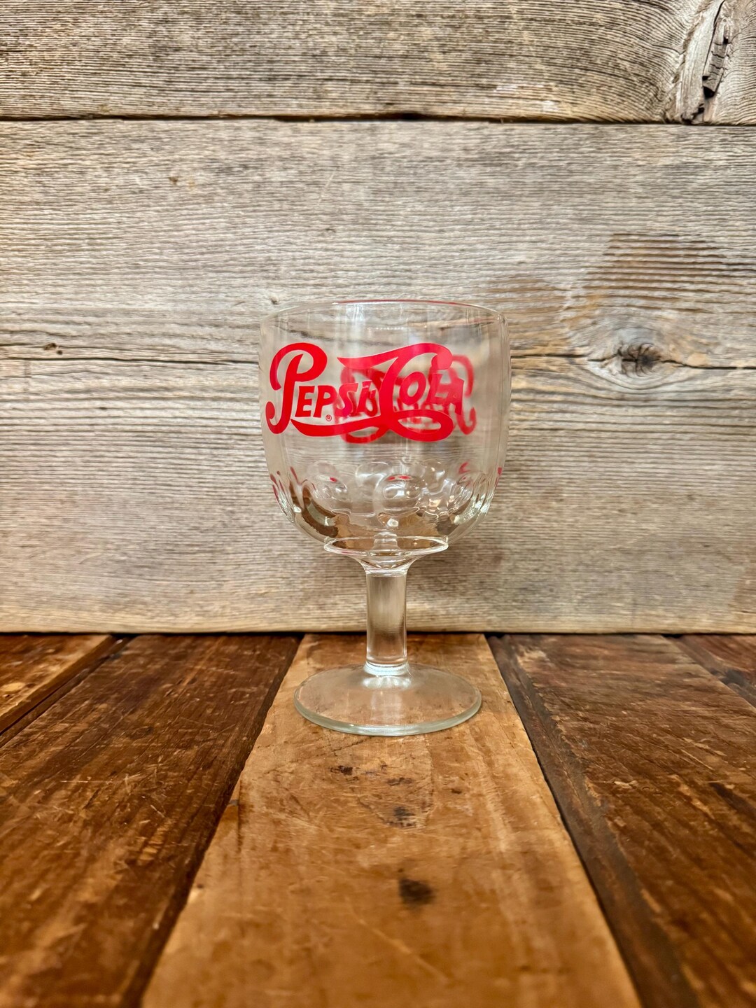 Vintage Pepsi Cola Goblet, Vintage Pepsi Cola Pedestal Drinking Glass ...