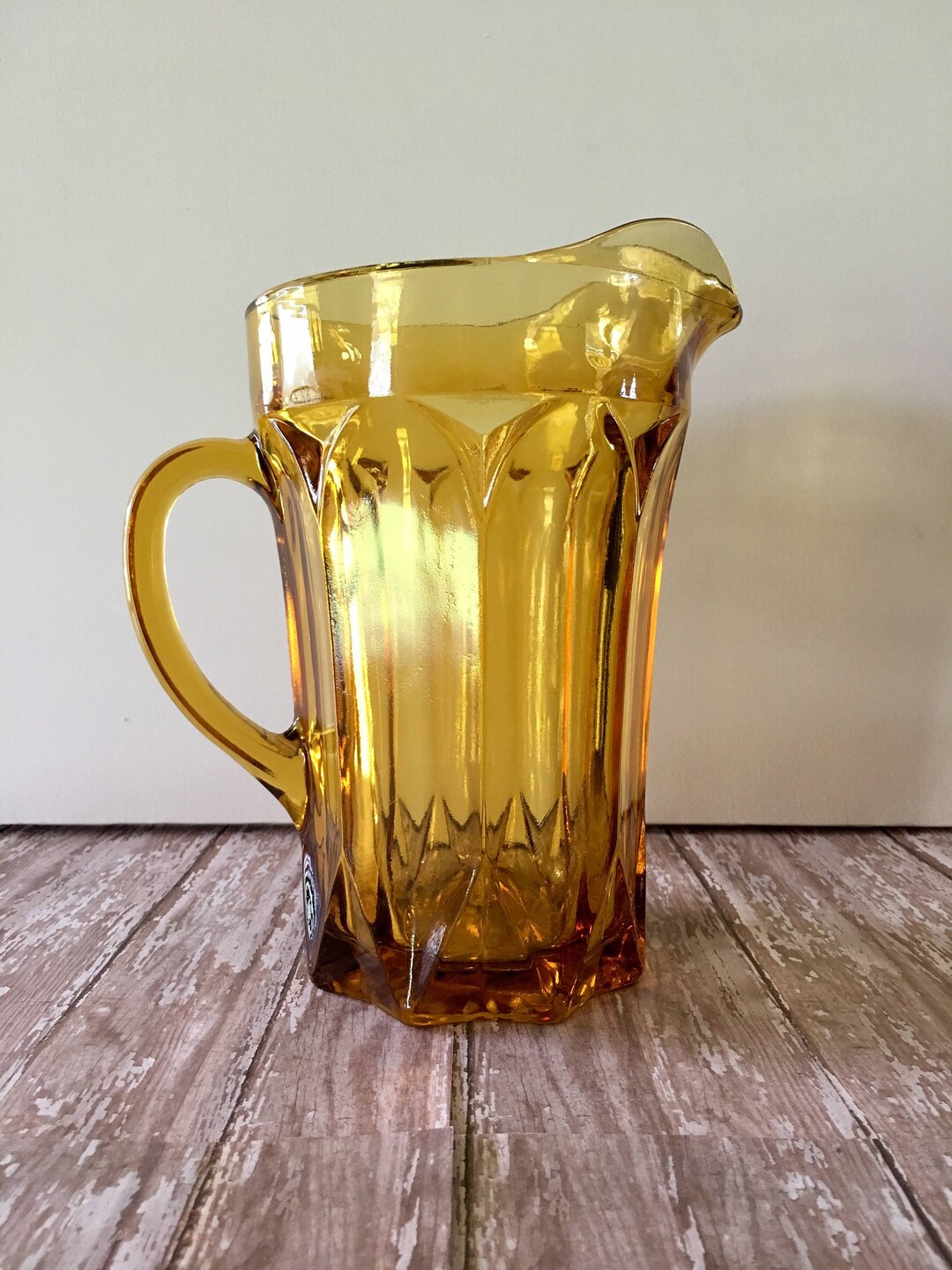 Vintage Amber Pitcher, 1960's Amber Pitcher, Anchor Hocking Fairfield ...