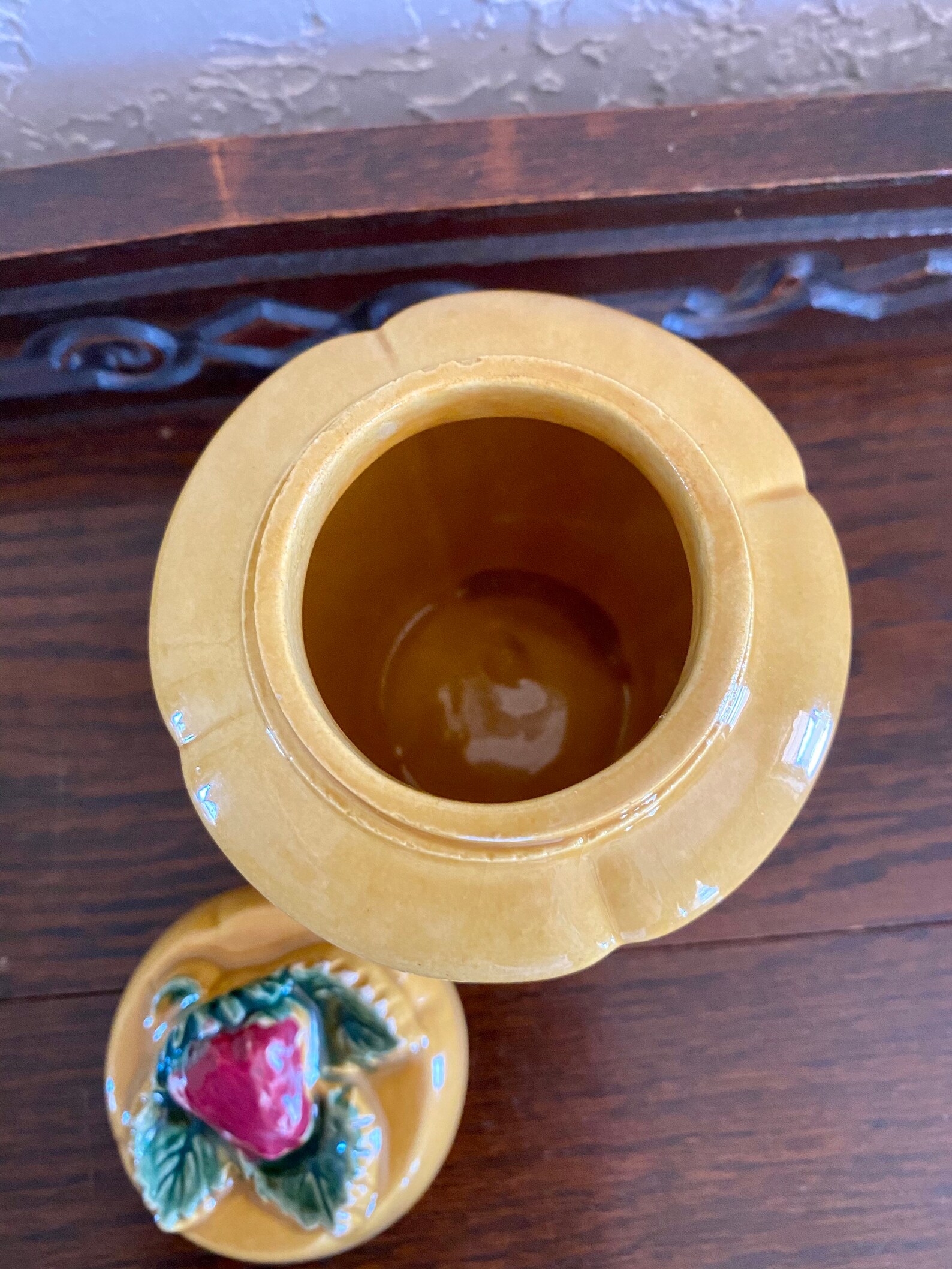 Vintage Mustard Yellow Jar Vintage Strawberry Lidded Jar | Etsy