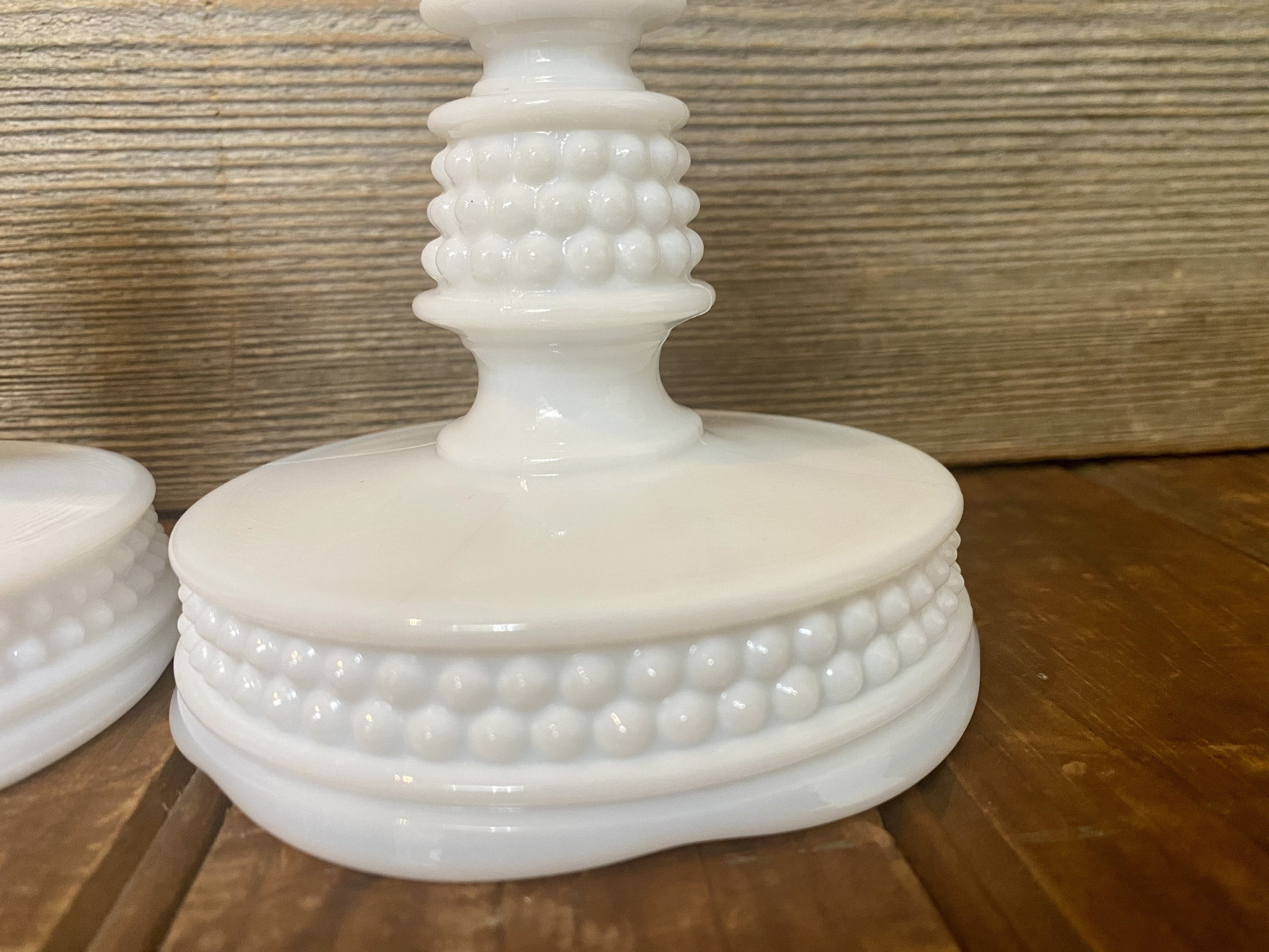 Vintage Hobnail Milk Glass Candlesticks Vintage American - Etsy