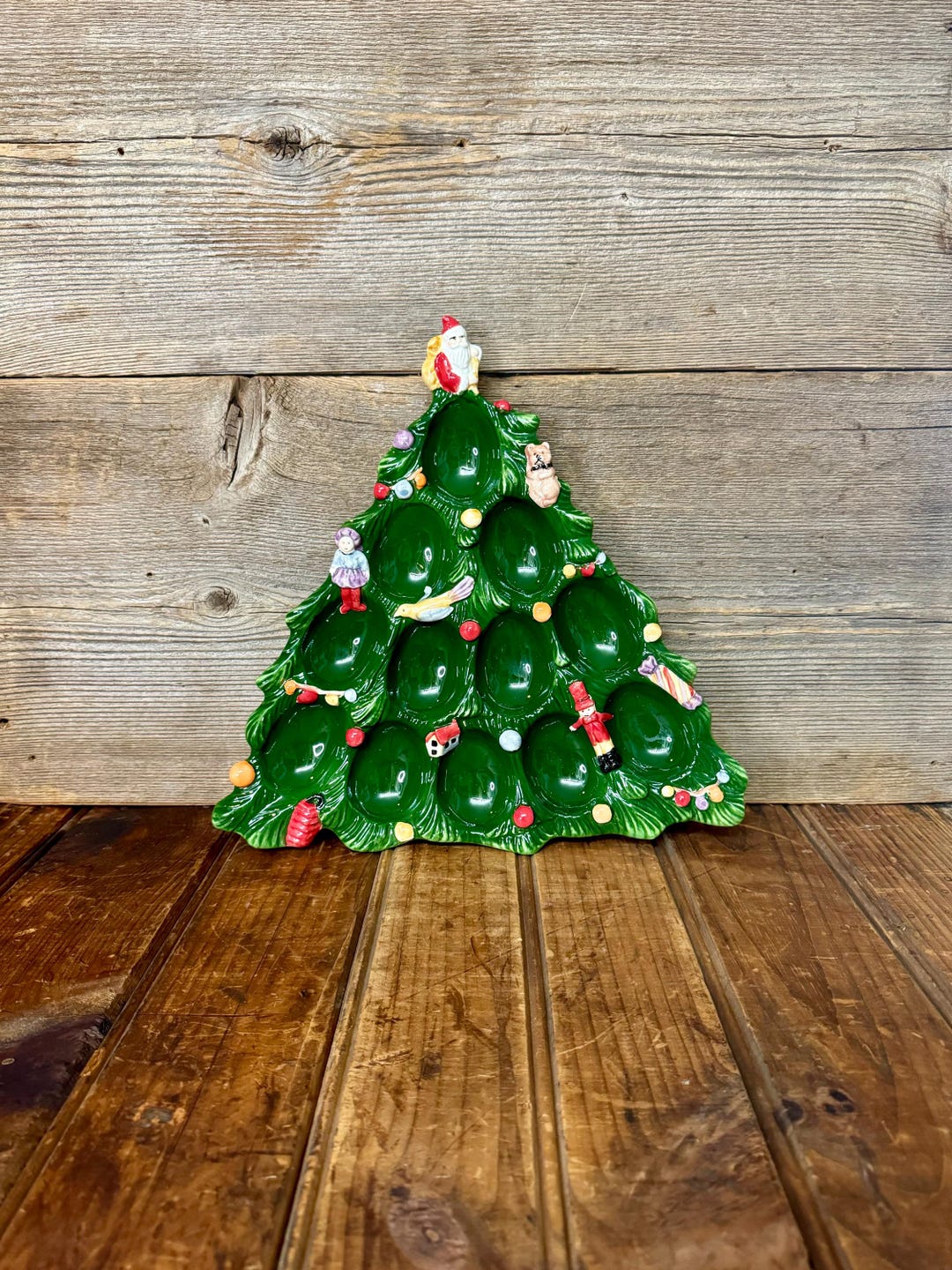 Vintage Spode Deviled Egg Tray, Vintage Christmas Tree Shaped Deviled ...