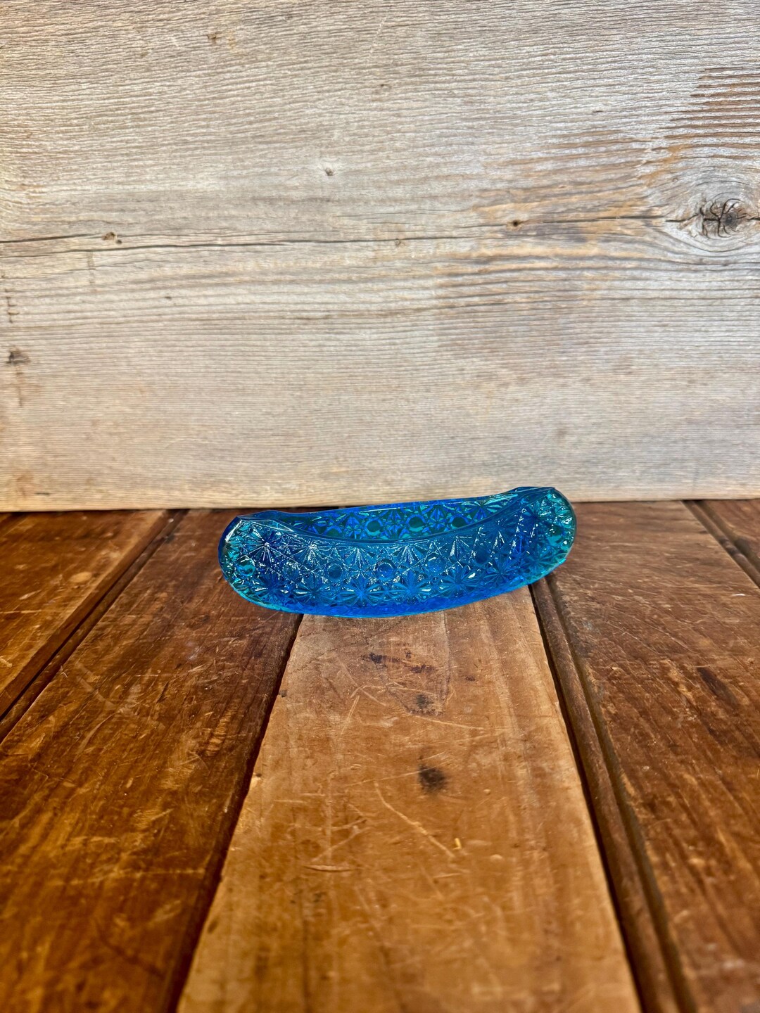 Vintage Cobalt Blue Glass Canoe, Vintage Blue Daisy and Button Canoe ...