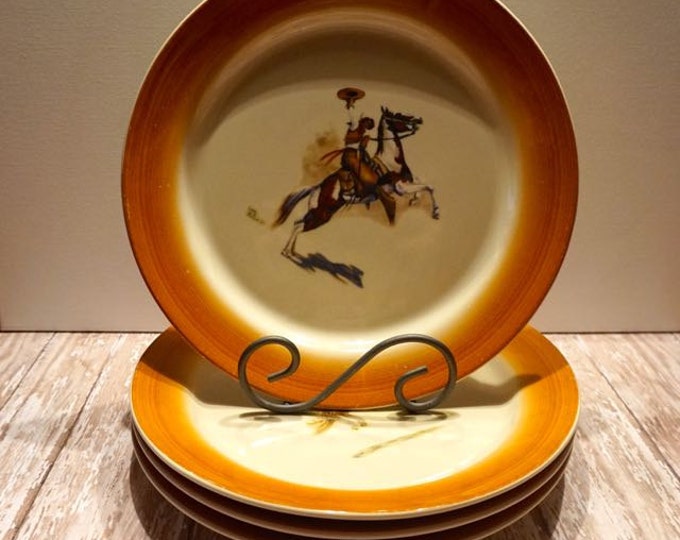 Montana Silversmiths Vintage Ranch Dinner Plates Cowboy Cowgirl Decor ...