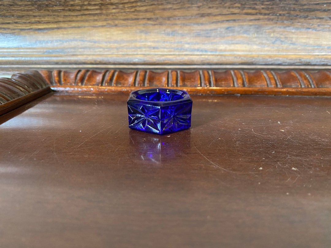 Vintage Cobalt Blue Salt Cellar Vintage Salt Serving Dish - Etsy