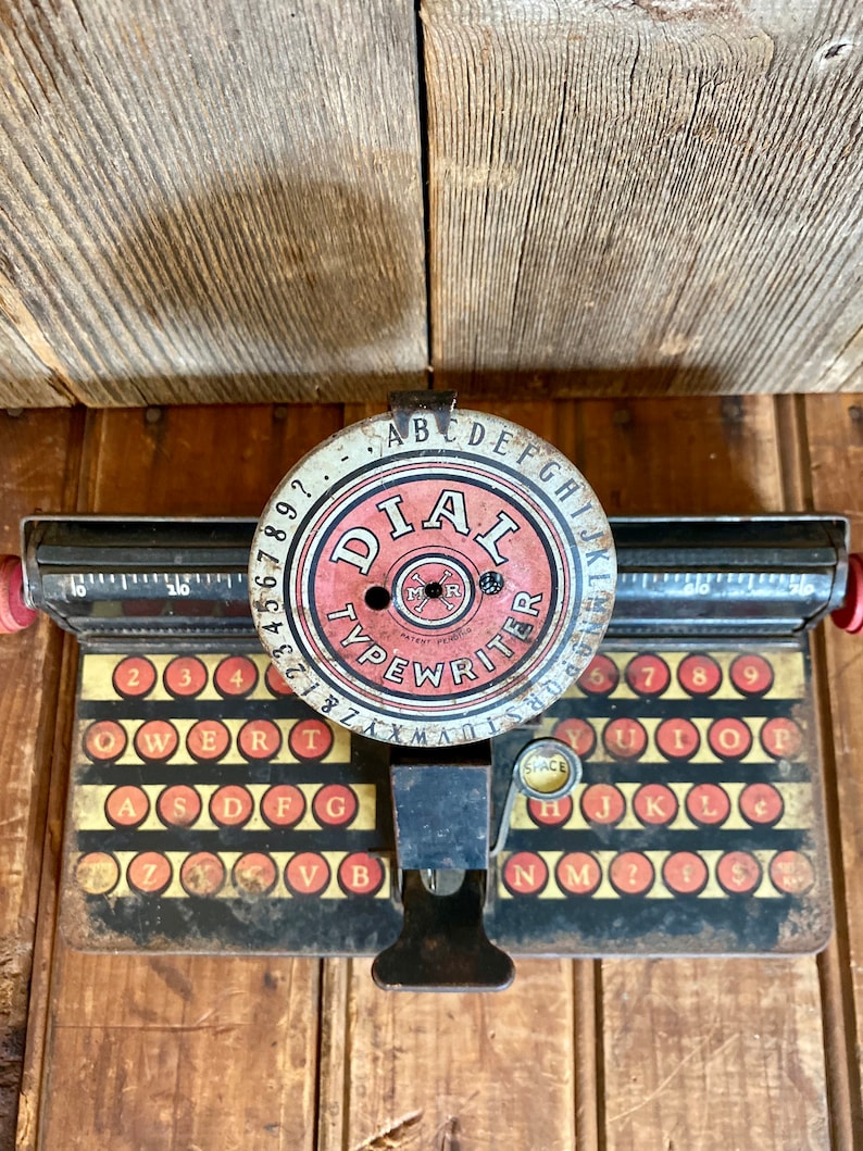 Vintage Marx Metal Dial Typewriter, Vintage Metal Decor, Vintage Rustic ...