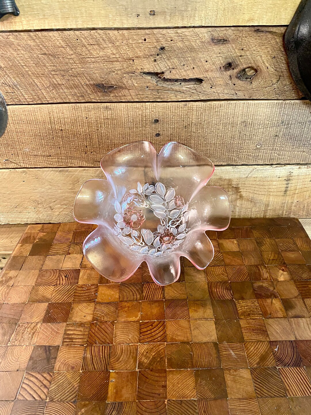 Vintage Mikasa Rosella Bowl, Vintage Pink Frosted Glass Bowl, Vintage ...