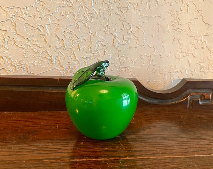 Vintage Murano Glass Green Apple, Vintage Hand Blown Murano Apple ...