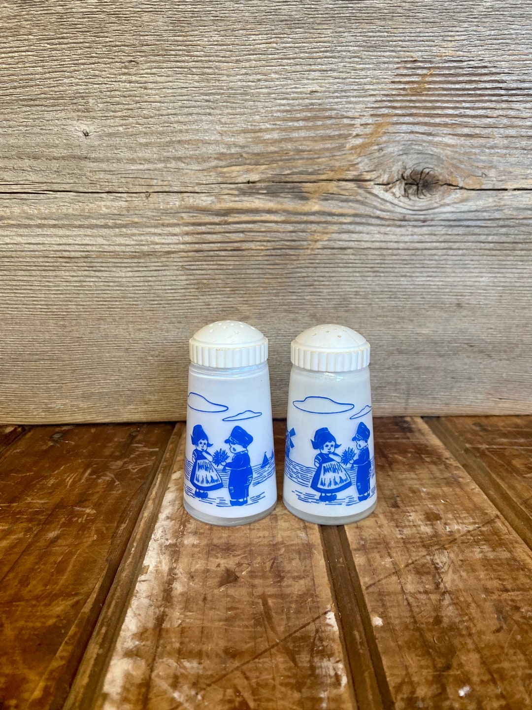 Vintage Bartlett Collins Blue and White Dutch Salt and Pepper Shaker ...