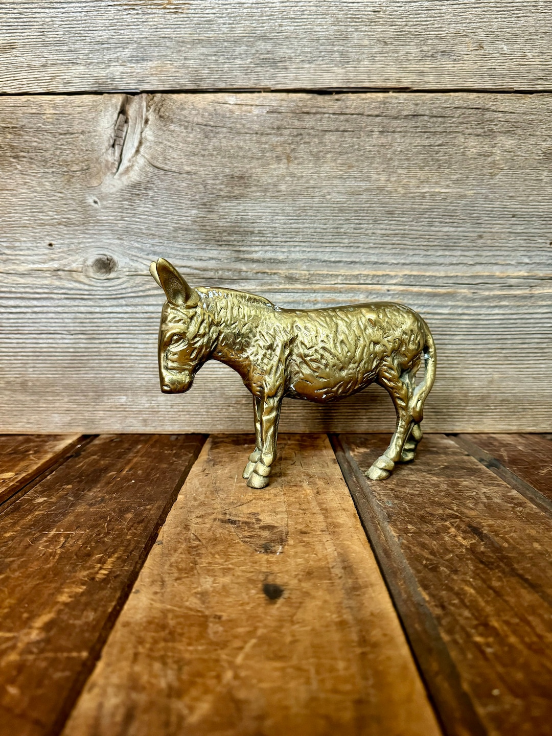 Vintage Brass Donkey Figurine, Vintage Donkey Decor, Vintage Brass ...