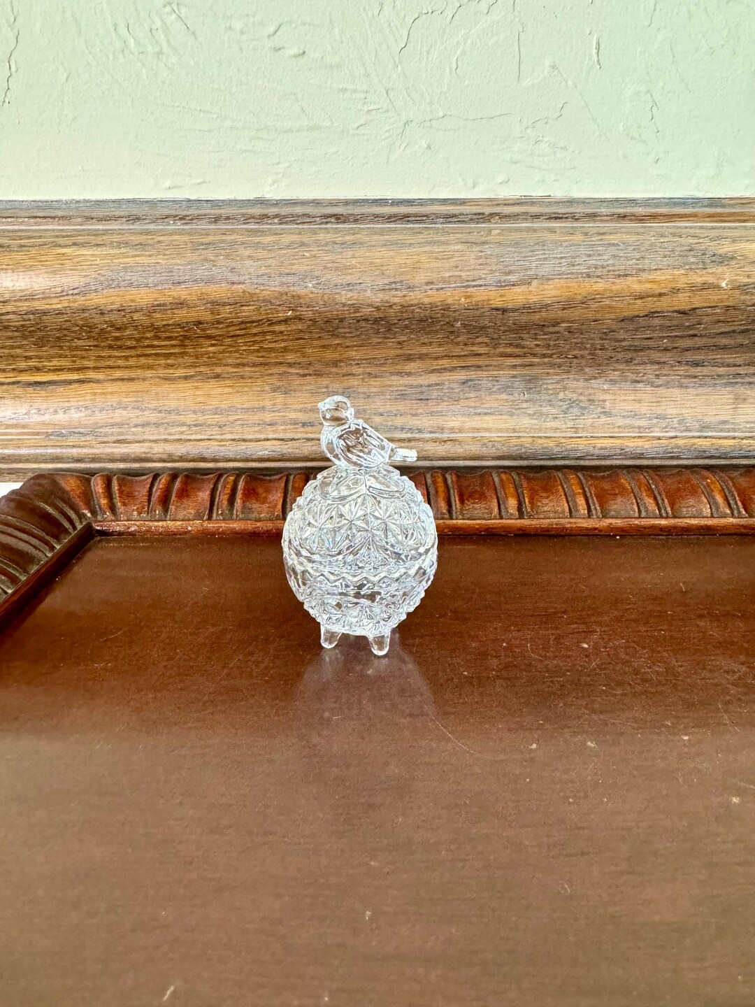Vintage Crystal Bird Box, the Byrdes Collection by Hofbauer Round Box ...