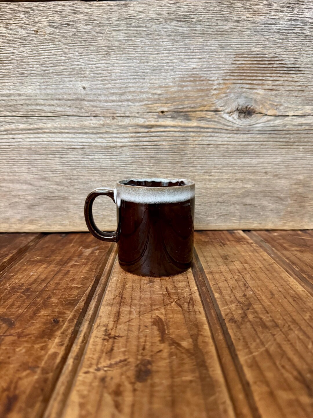 Vintage Brown Drip Coffee Mug, Vintage Brown Glaze Drip Pottery Coffee ...