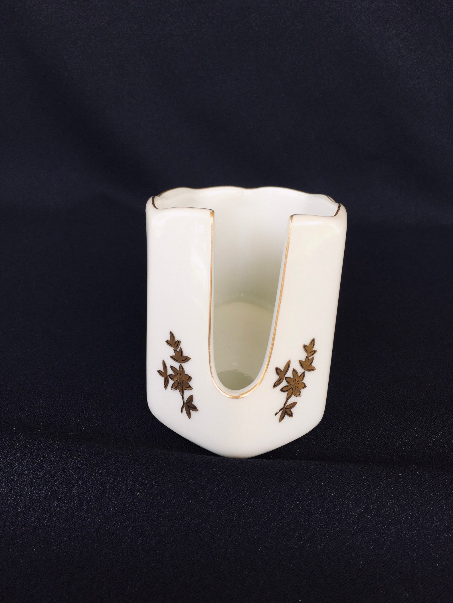 Vintage Spoon Rest, Vintage China Spoon Rest, White and Gold Spoon Rest ...