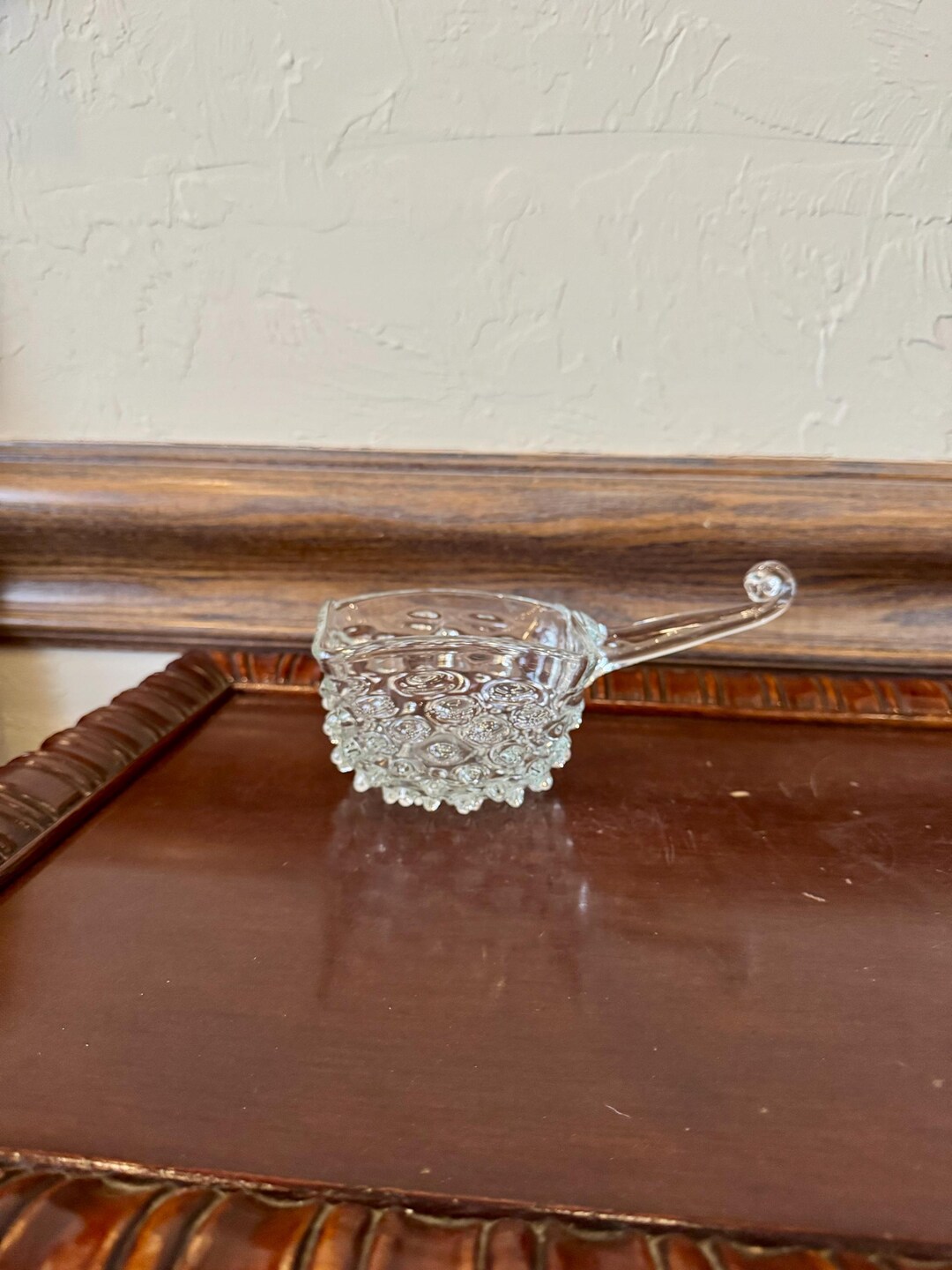 Vintage Clear Glass Hobnail Ladle, Vintage Clear Glass Punch Ladle ...