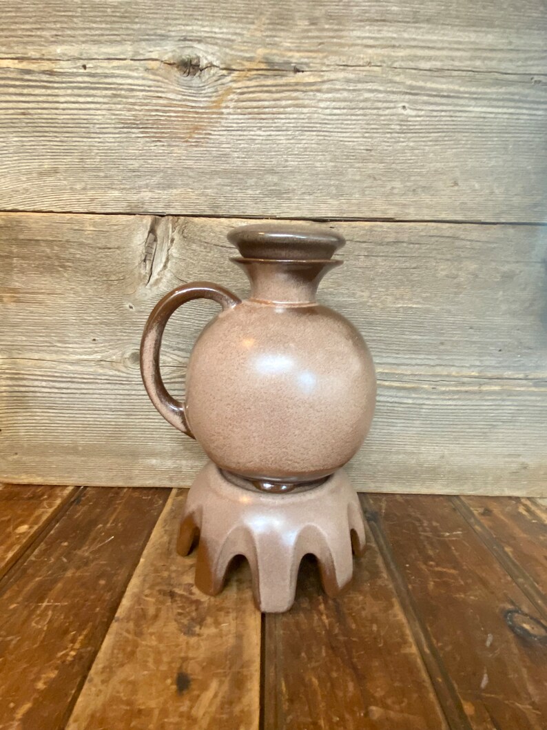 Vintage Brown Satin Frankoma Carafe Set, Vintage Frankoma Coffee Carafe ...
