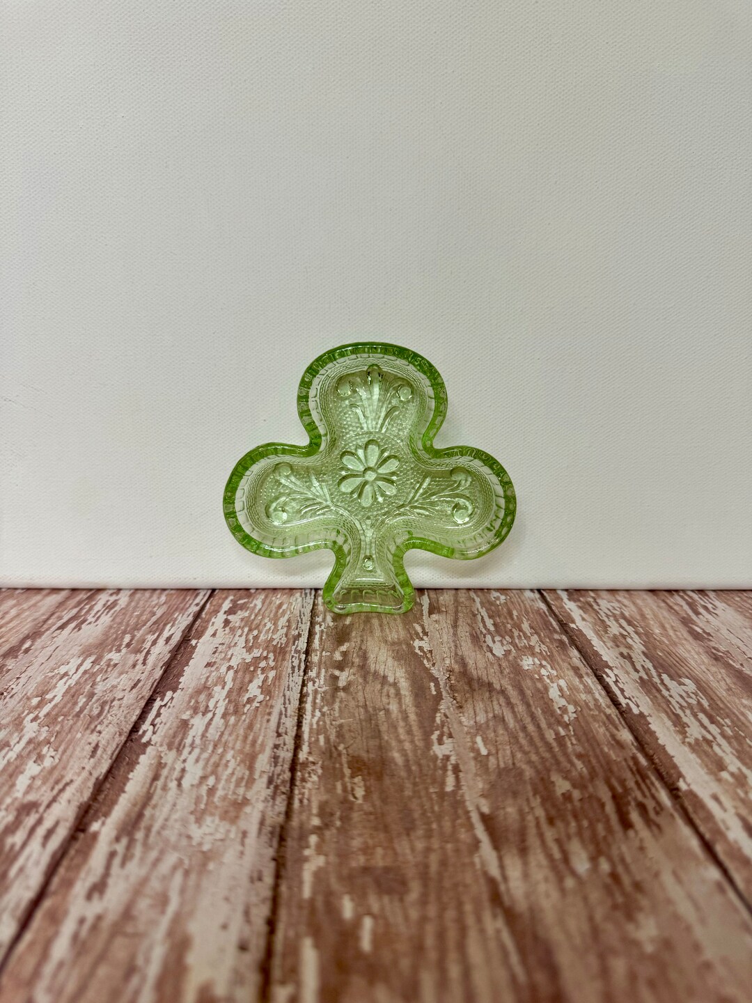 Tiara Sandwich Glass Bridge Table Dish, Vintage Tiara Green Club ...