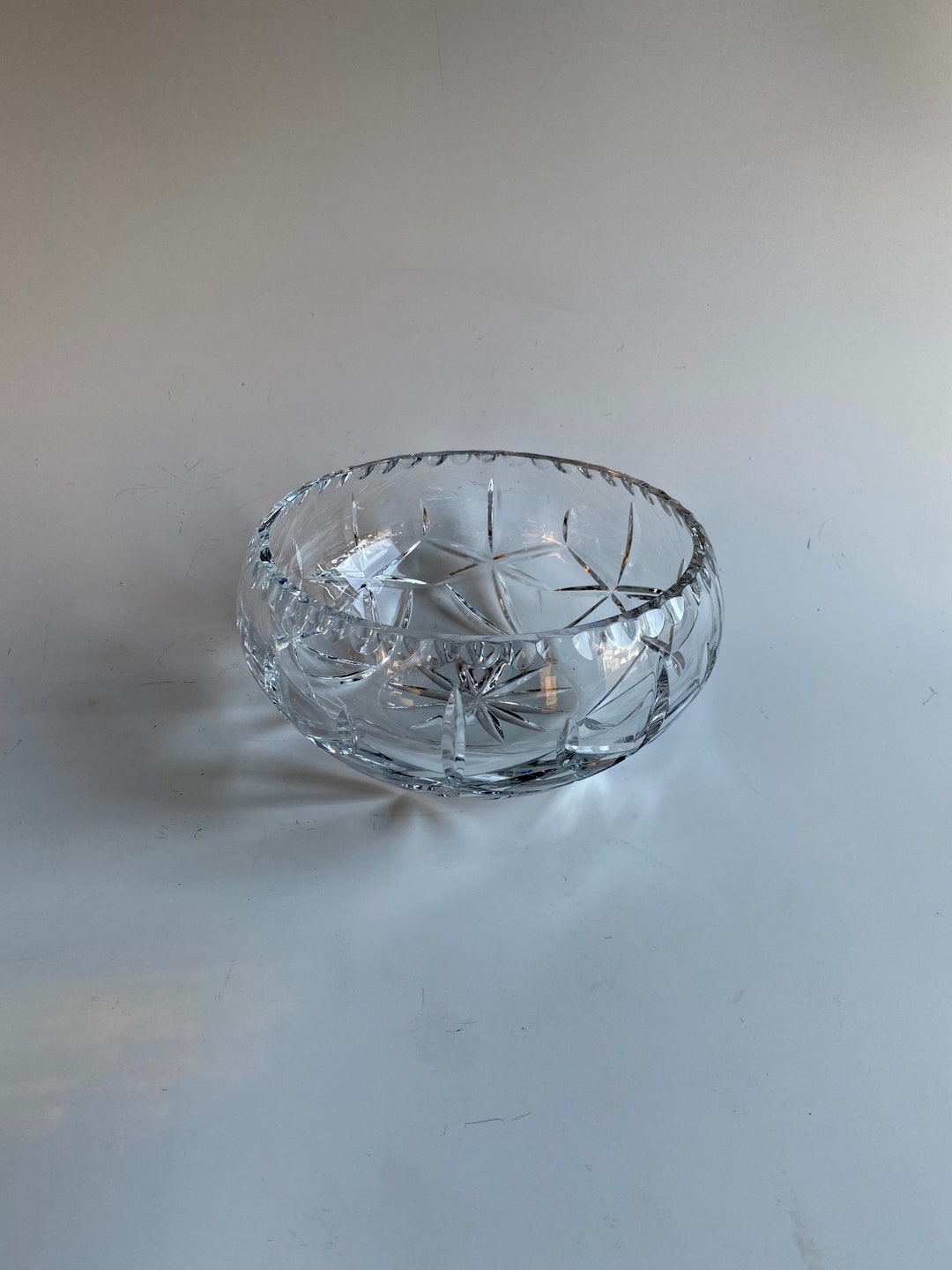 Vintage Crystal Open Rose Bowl, Vintage Lead Crystal Large Rose Bowl ...