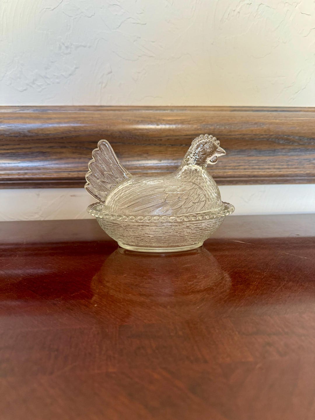 Vintage Hen on Nest Dish, Chicken on Nest Dish, Indiana Glass Hen on ...