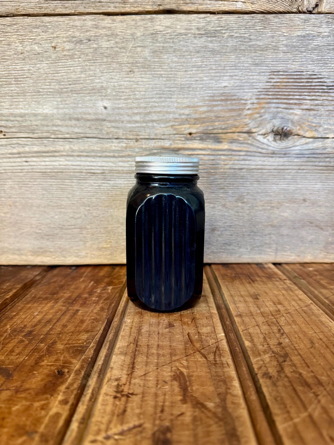 Vintage Black Depression Glass Spice Jar, Vintage Black Glass Square Condiment Jar, Vintage ...