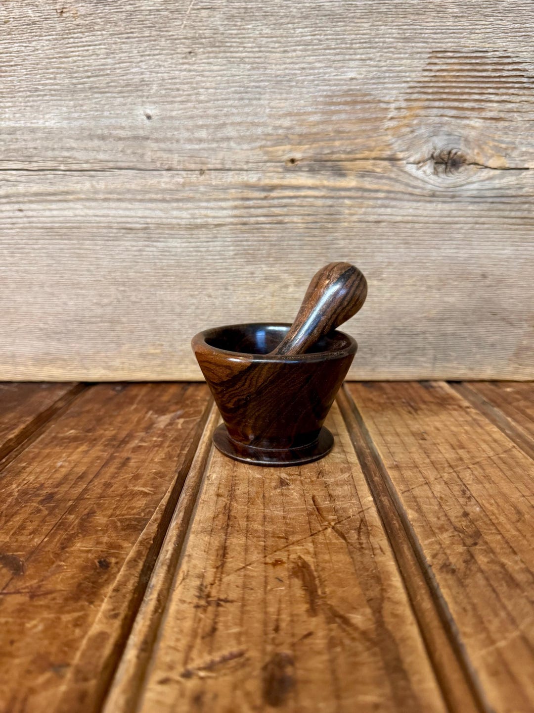 Vintage Wooden Mortar and Pestle, Vintage Farmhouse Mortar and Pestle, Vintage Herb Mortar and ...