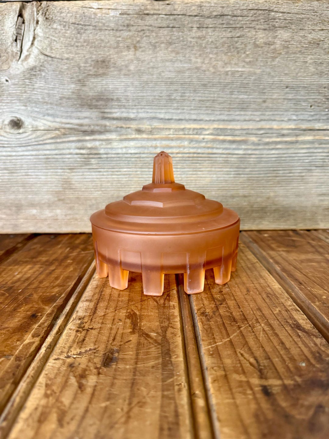 Vintage Taussaunt Glass Pink Satin Powder Jar, Vintage Frosted Pink ...