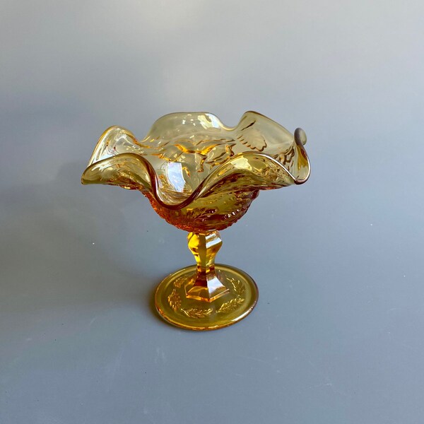 Amber Glass Compote - Etsy