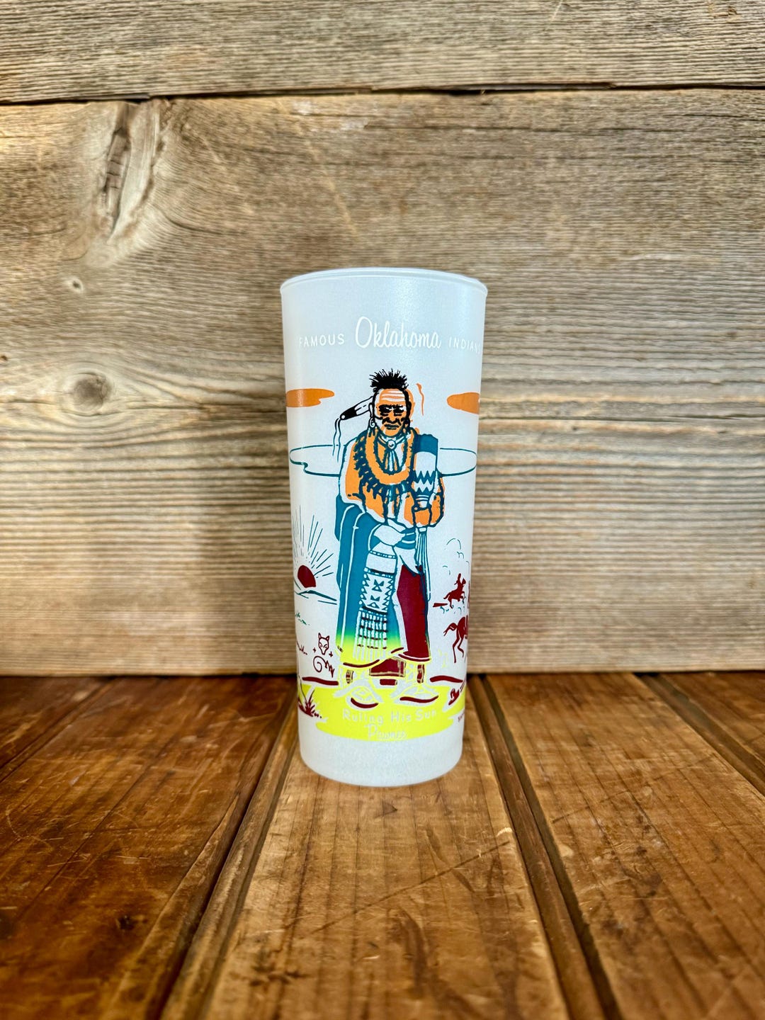 Vintage Knox Oil Indian Glass, Vintage Pawnee Ruling His Sun, Vintage ...