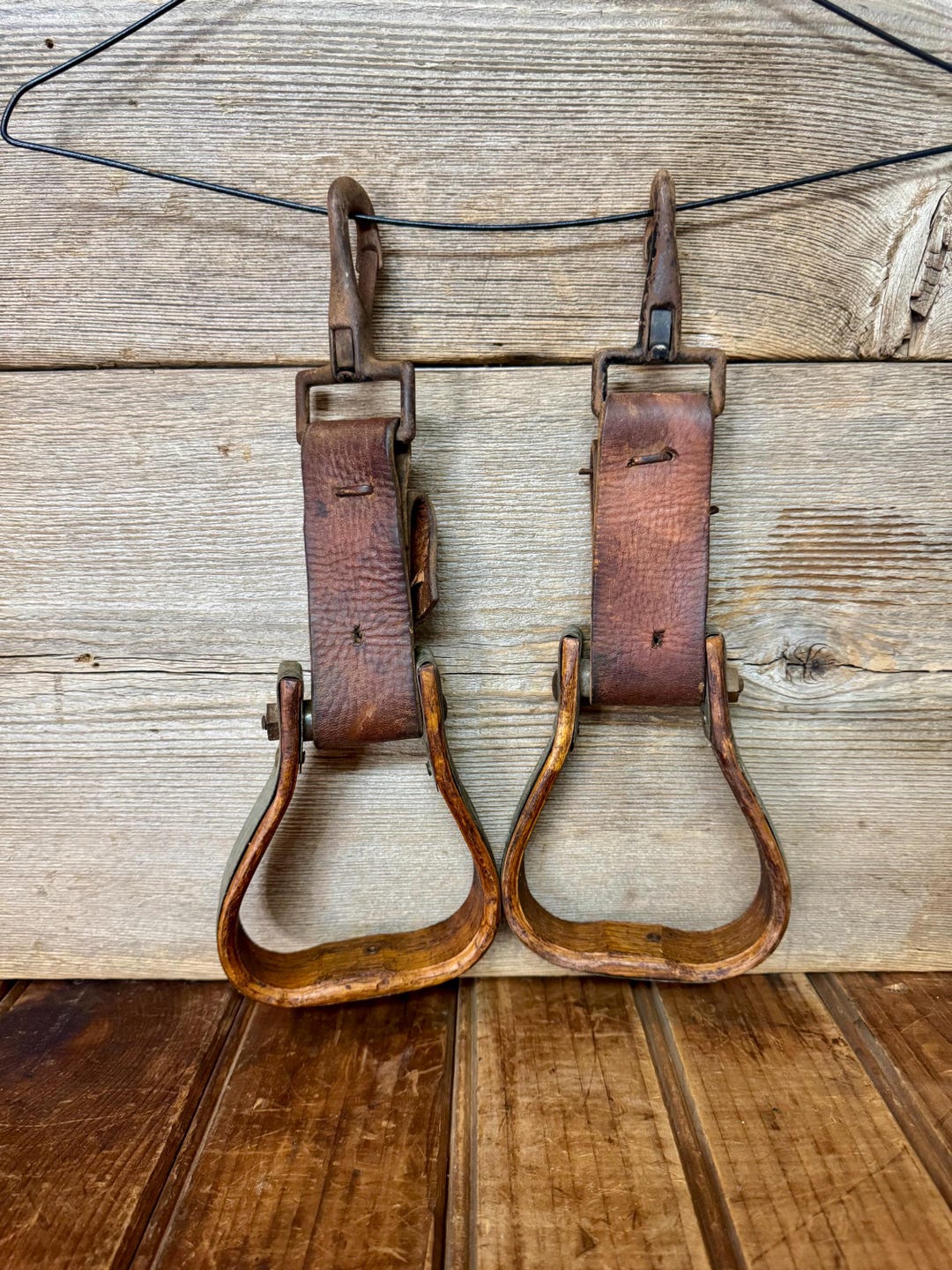 Vintage Stirrup Pair, Vintage Wooden and Metal Stirrup Set, Vintage ...