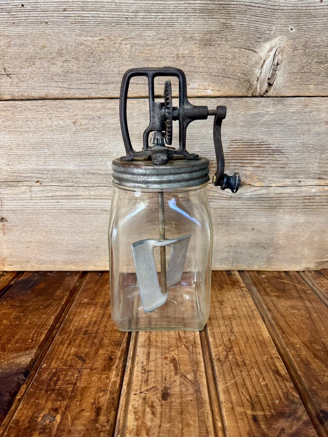 Vintage 2 Quart Butter Churn, Vintage Square Jar Butter Churn, Vintage ...