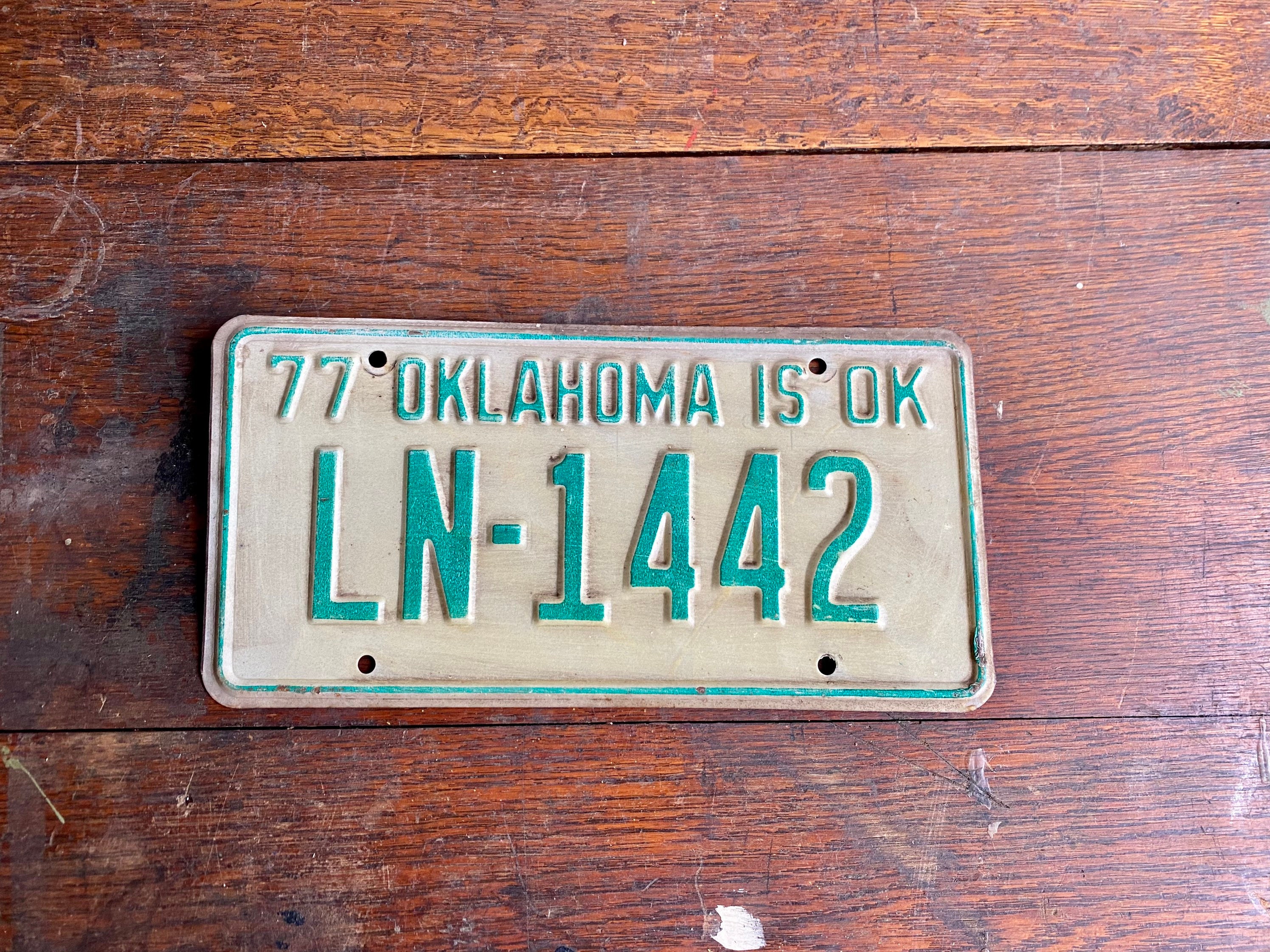 Vintage License Plate, 1977 Oklahoma License Plate, Vintage Car Tag ...