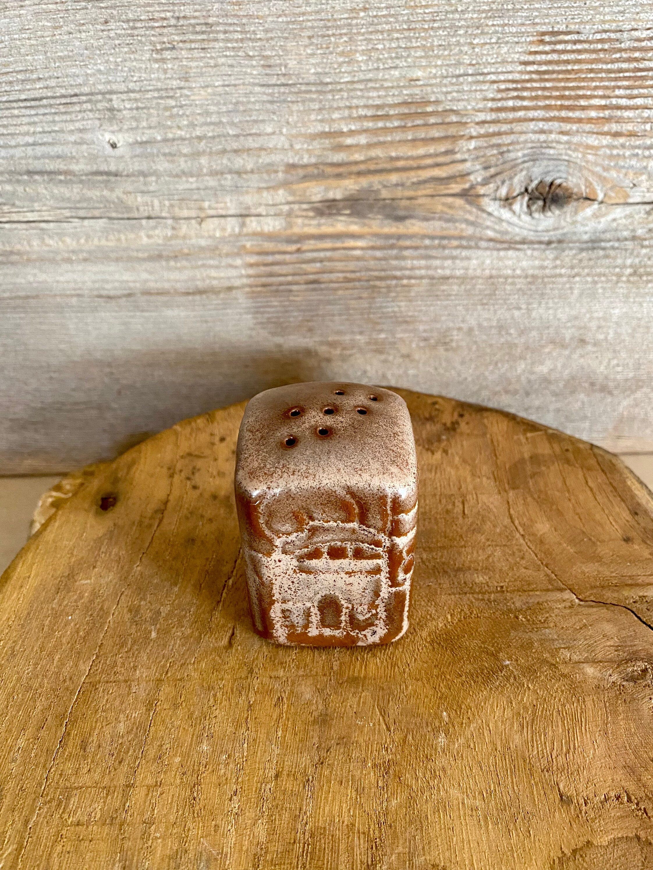 Vintage Frankoma Mayan Aztec Brown Satin Salt Pepper Set, Frankoma ...