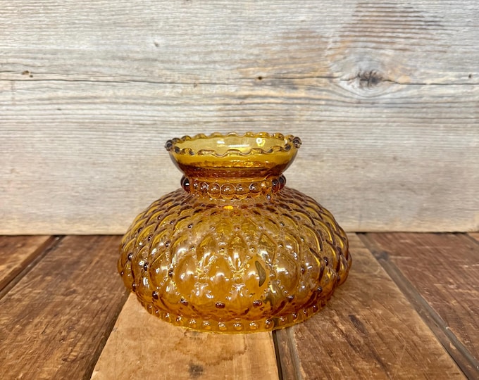 Vintage Diamond Quilted Amber Lamp Shade, Vintage Lamp Shade, Amber ...