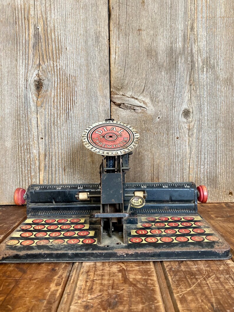 Vintage Marx Metal Dial Typewriter, Vintage Metal Decor, Vintage Rustic ...