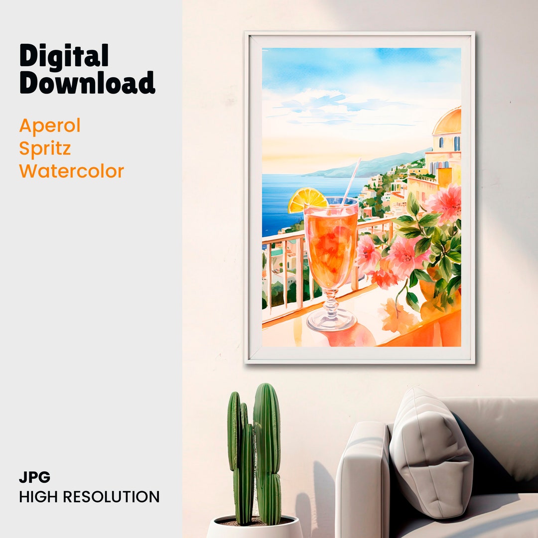 Aperol Spritz Cocktail With Flowers and Beach Aperol Spritz - Etsy