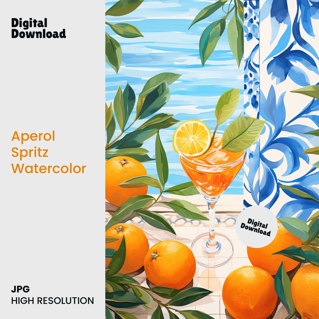 Aperol Spritz Cocktail With Flowers and Beach Aperol Spritz - Etsy