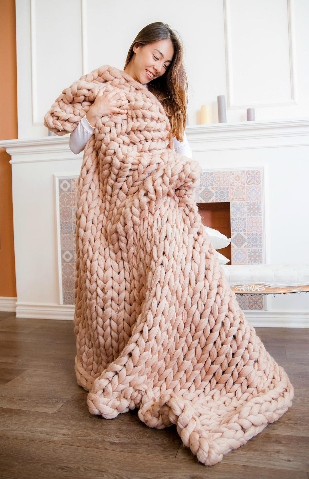 Super Chunky Blanket, Wool Blanket, Blanket, Knitted Blanket, Chunky ...