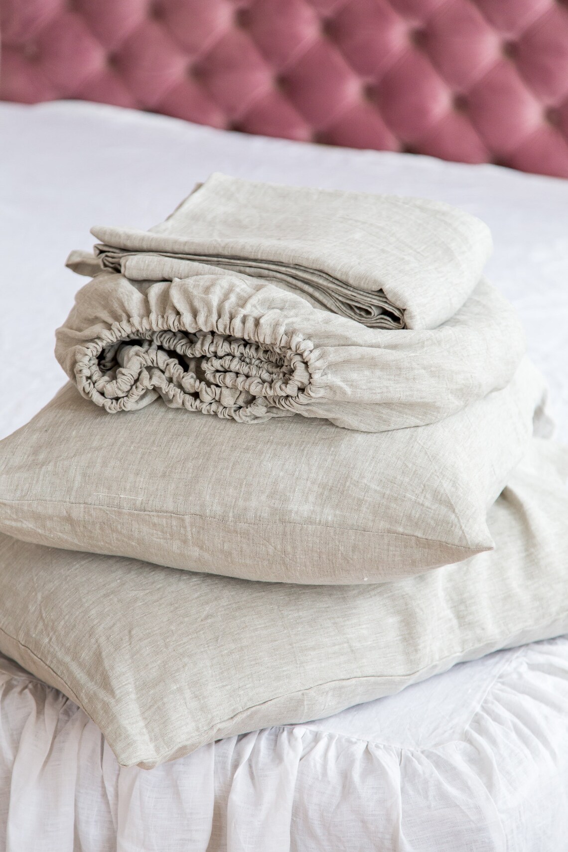 Linen Sheet Set Made From Stone Washed Linen Sheet Set Queen | Etsy