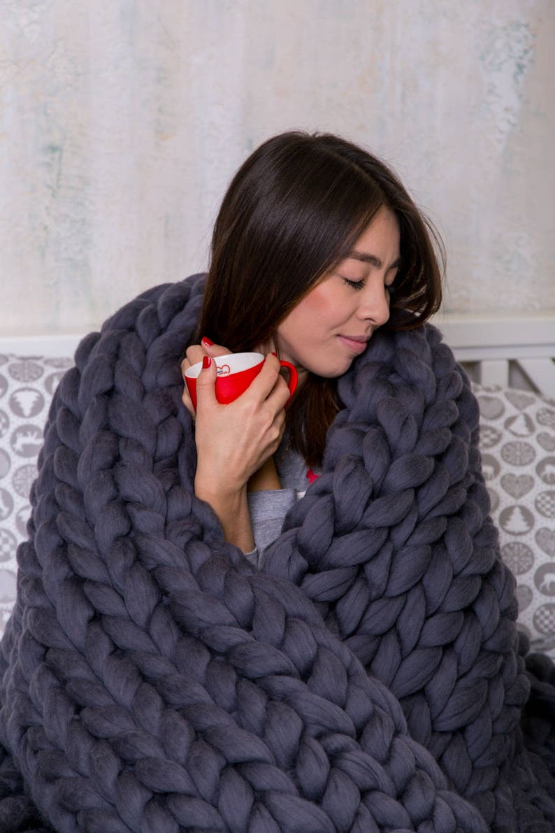 Chunky Strickdecke Merino Wolle Decke Armstrick Decke Riesen - Etsy.de