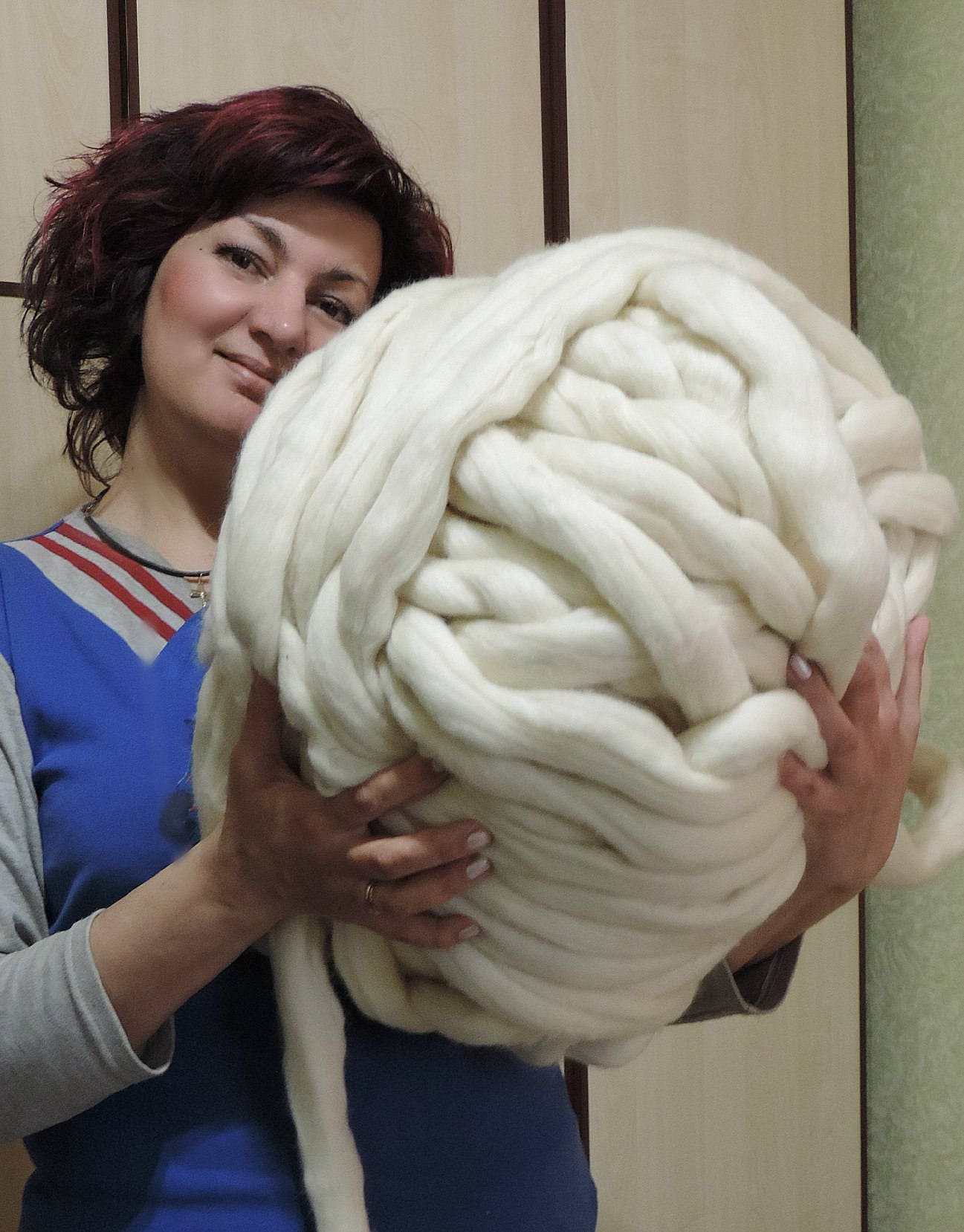 Merino Wool Chunky Yarn Roving Arm Knitting Wool Yarn - Etsy Denmark