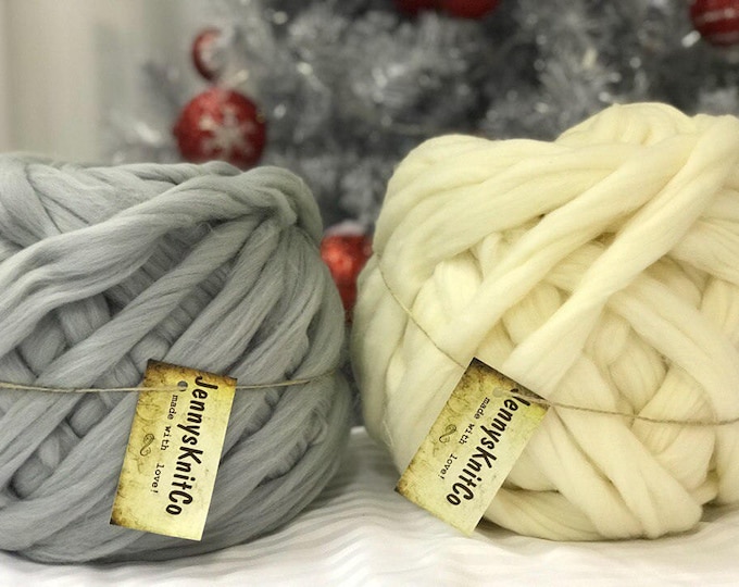 Super Bulky Yarn 100% Wool. Great for Chunky Knits, Arm Knitting ...