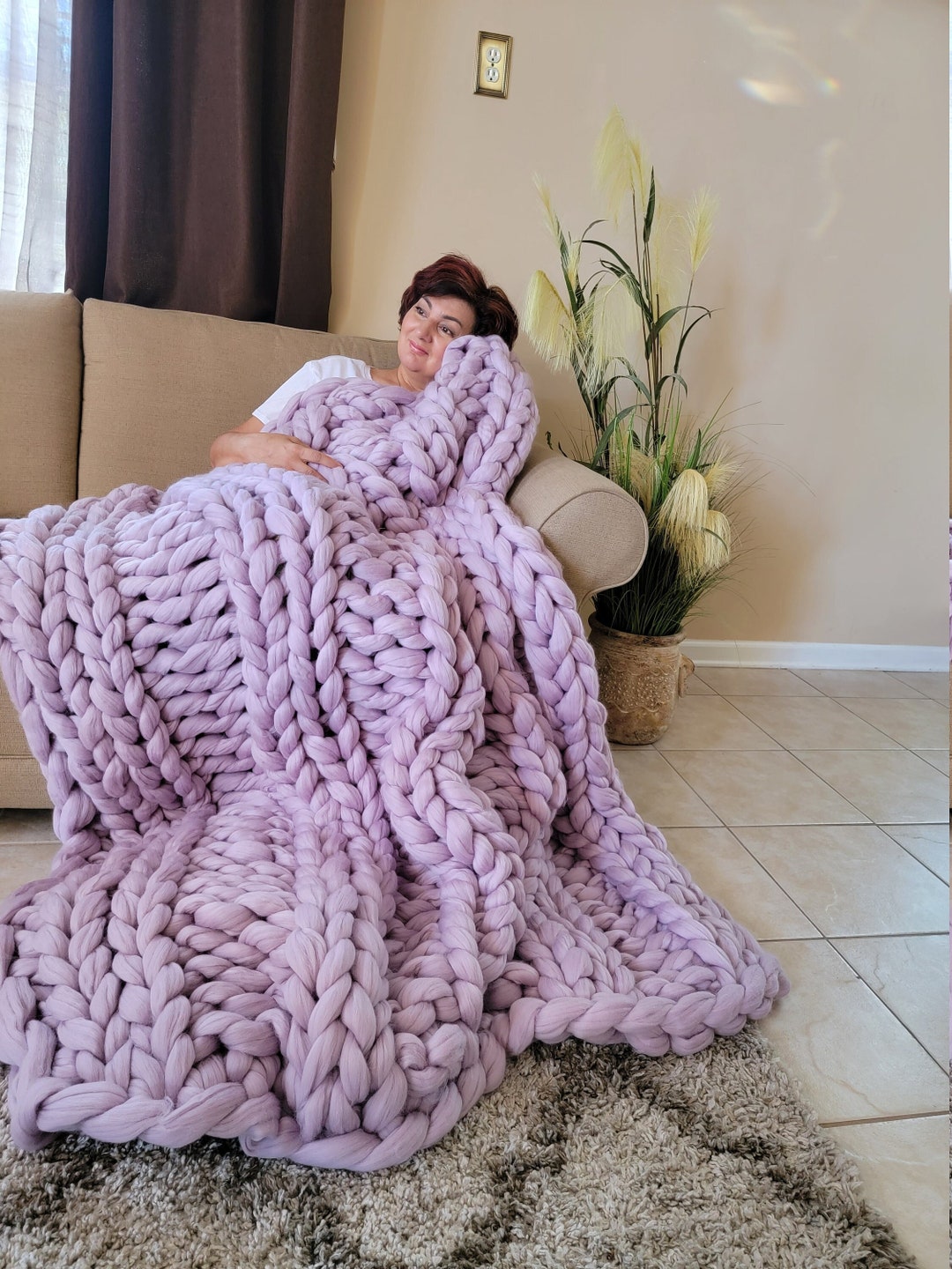 New Color Chunky Knit Blanket, Chunky Blanket, Chunky Knit Blanket ...