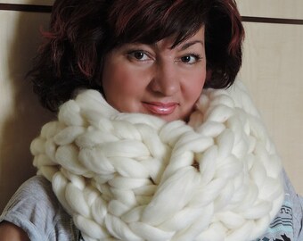 Chunky Scarf Wool Scarf Merino Wool Scarf Knitted Scarf - Etsy
