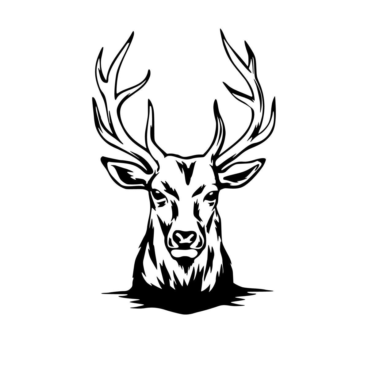Stag Head Sticker | Deer Stag Antlers Wildlife Countryside Vinyl Decal ...