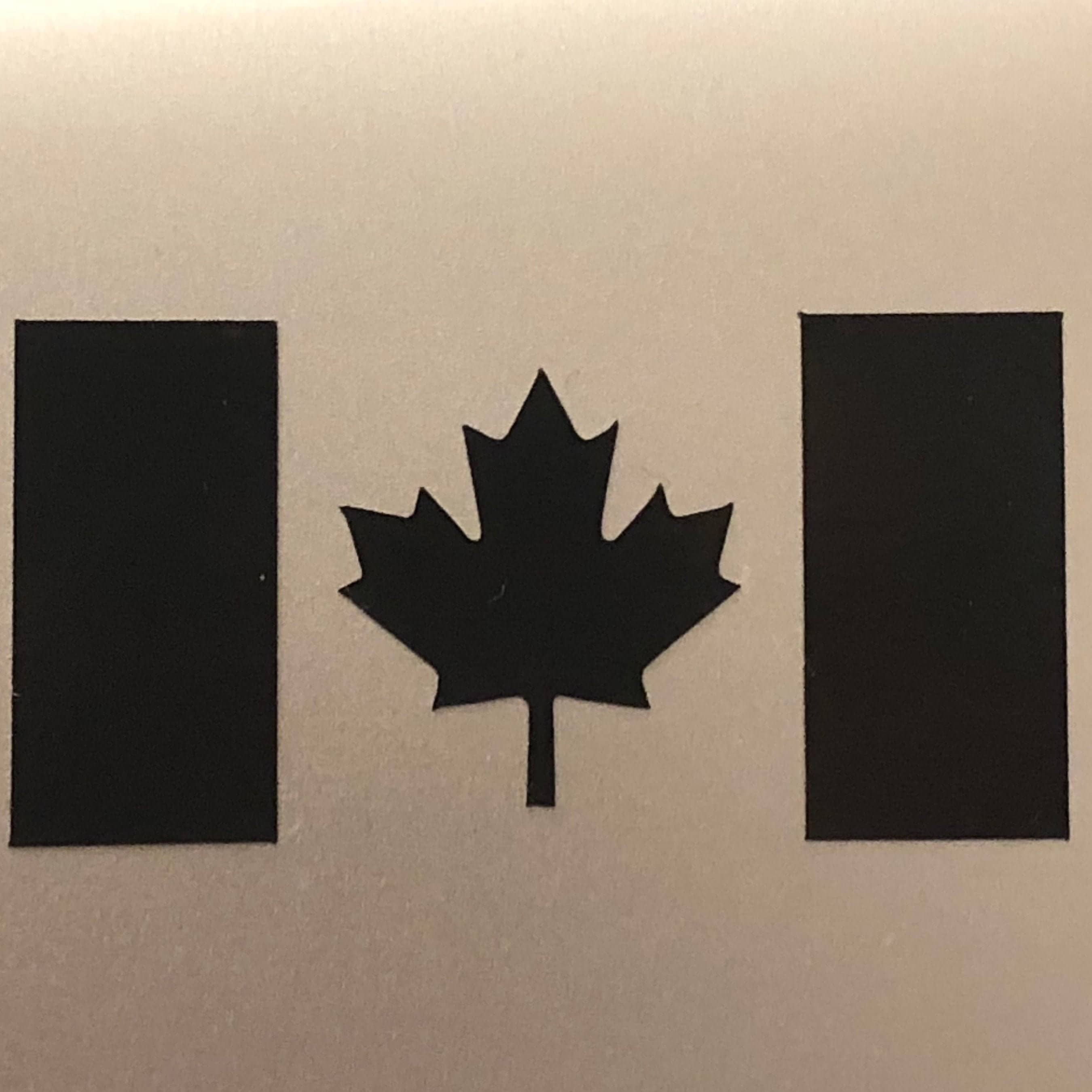 Canadian Flag Decal - High Grade Black Reflective - Etsy Canada
