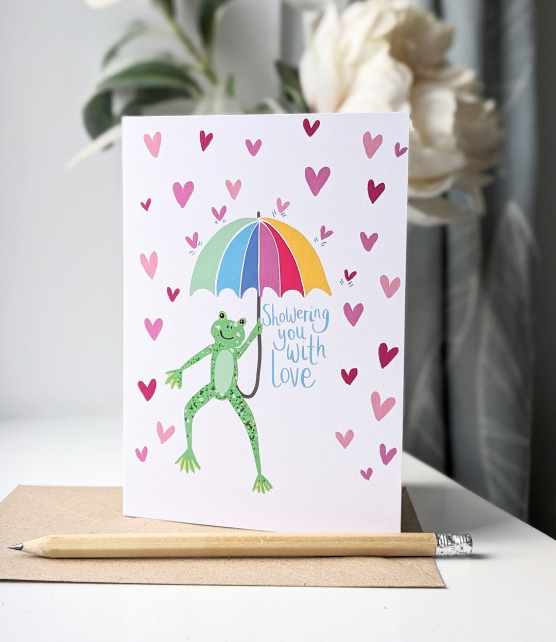 Showering You With Love Card, Thinking of You Card, Sending Love Card ...