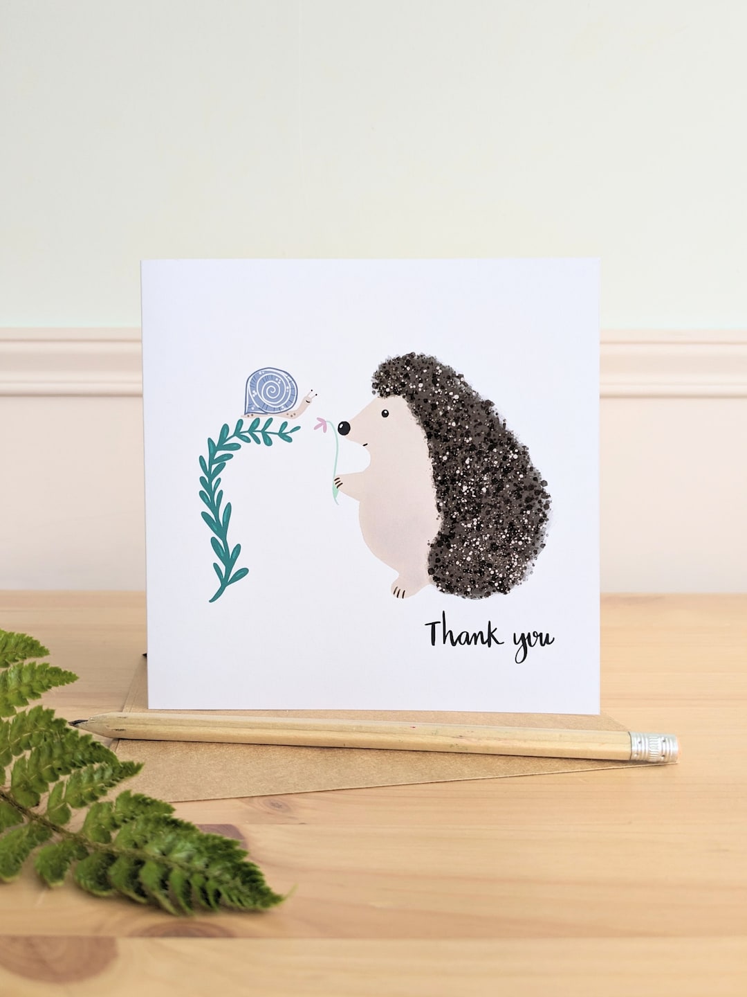 Thank You Card Hedgehog Thank You Card Woodland Animal Thank You Card ...