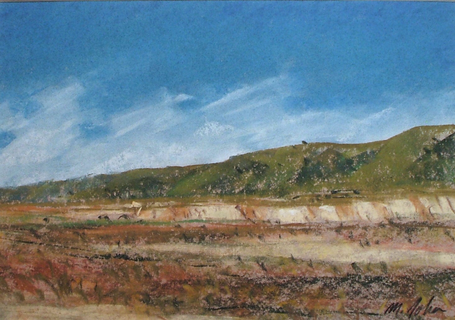 Riverbed - Small Original Pastel Painting Califorina Landscape ...