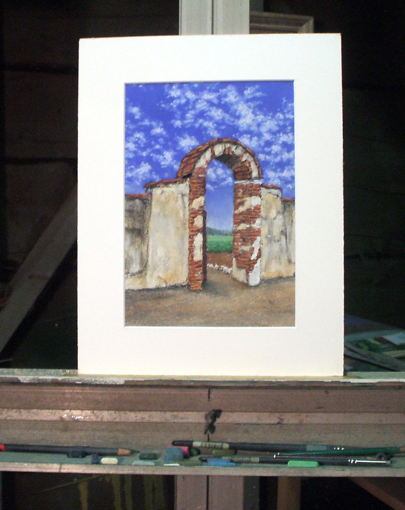 Narrow Gate - Small Original Pastel Painting California Mission Spanish ...