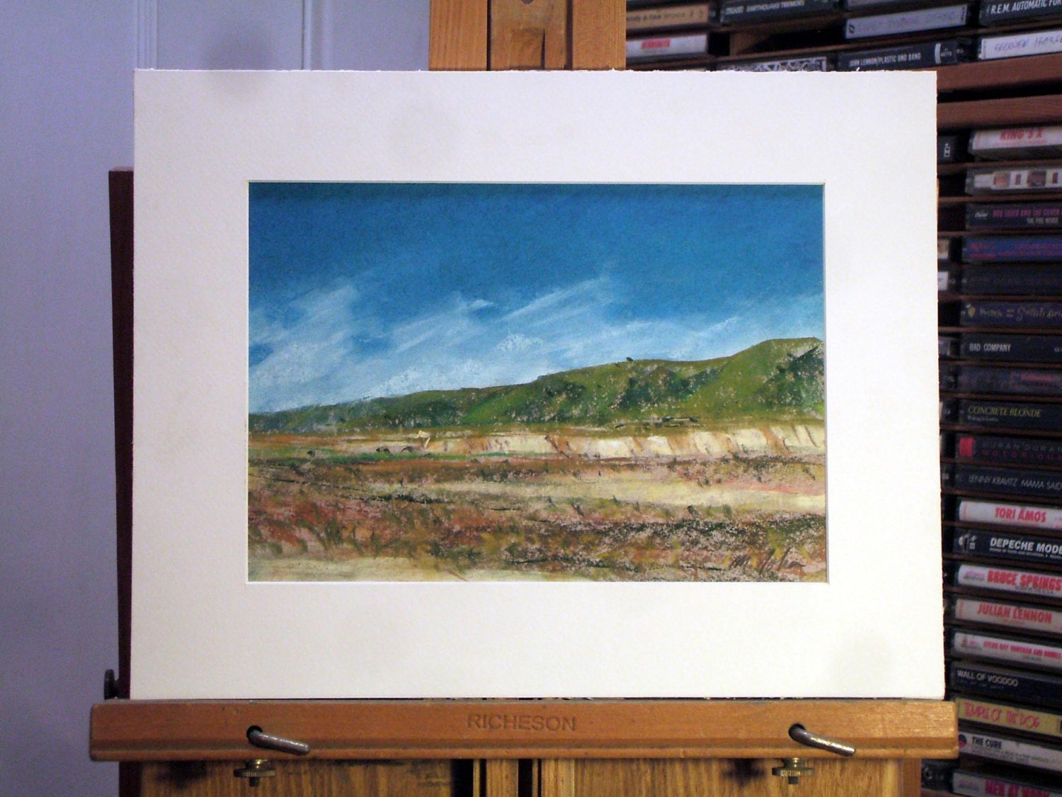 Riverbed - Small Original Pastel Painting Califorina Landscape ...